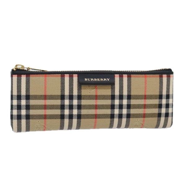 Burberry | Accessories | Burberry Nova Check Pen Case Canvas Beige Gold ...